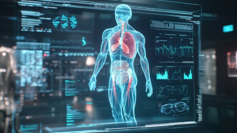 Futuristic Medical Software Analyzing Human Body Systems and Organs ...