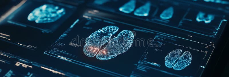 Futuristic Medical Software Analyzing Human Brain Activity Stock Image ...