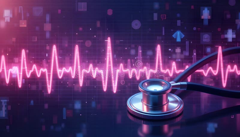 Futuristic Medical Technology Background Featuring ECG Lines and a ...