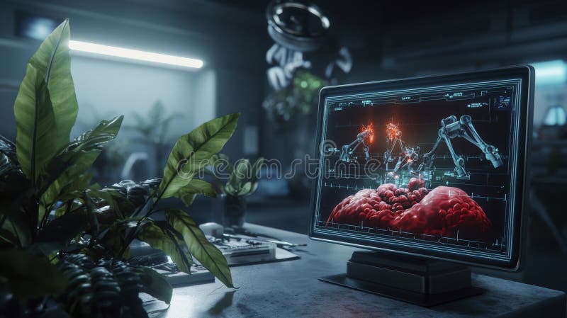 Futuristic Medical Technology Showcase Advanced Laboratory Digital ...