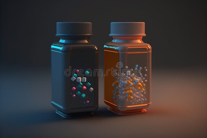Futuristic Medicine Bottle. Generative AI Stock Illustration ...