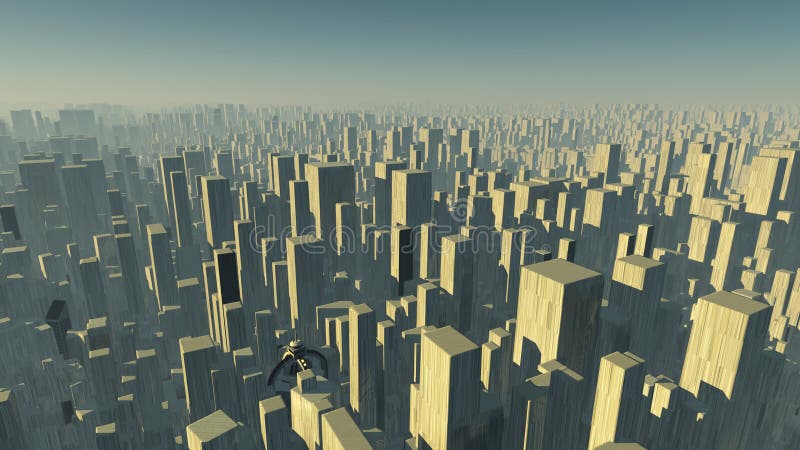 Futuristic mega city stock illustration. Illustration of modern - 167066811