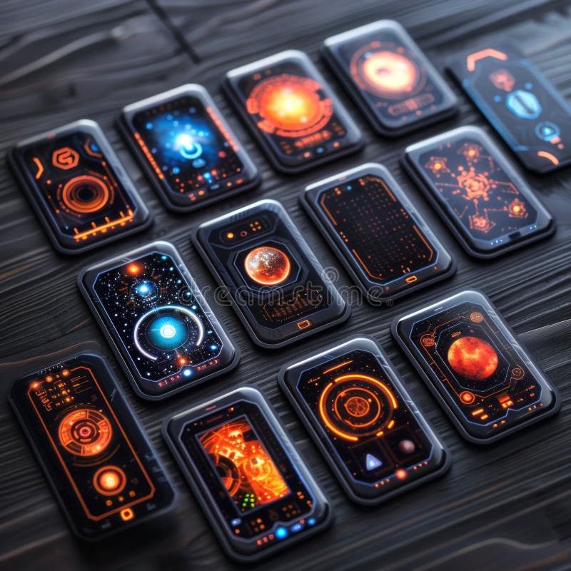 Futuristic Memory Cards Containing Important Data or Programs Stock ...