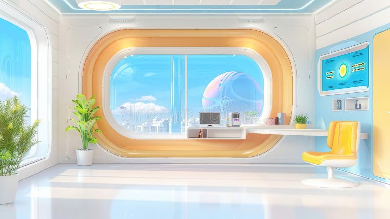 Futuristic Mental Health Clinic Design an Illustration of a Hightech ...