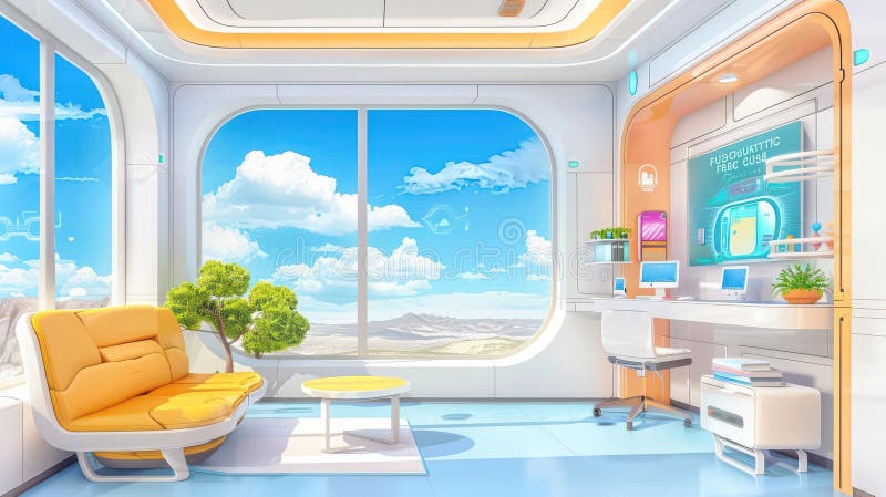 Futuristic Mental Health Clinic Design an Illustration of a Hightech ...