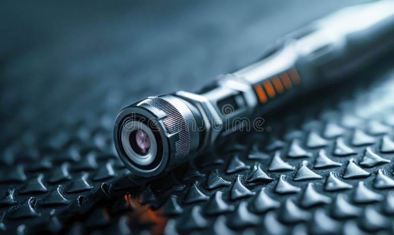 Futuristic Metal Flashlight Stock Illustration - Illustration of ...