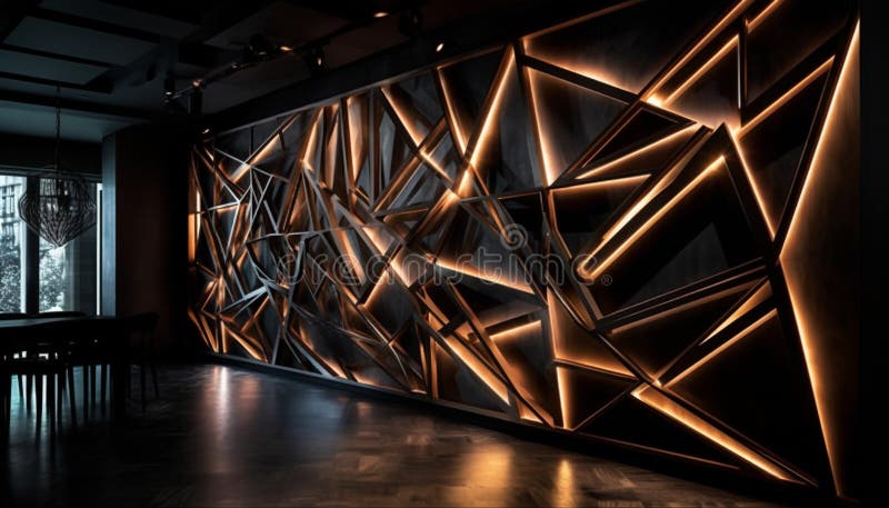 A Futuristic Metal and Glass Building Feature with Abstract Patterns ...