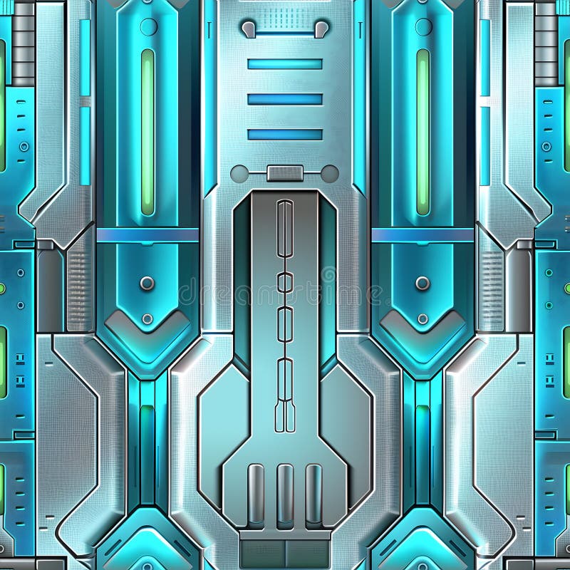 Futuristic Metal Panel Design with Blue and Silver Accents for ...