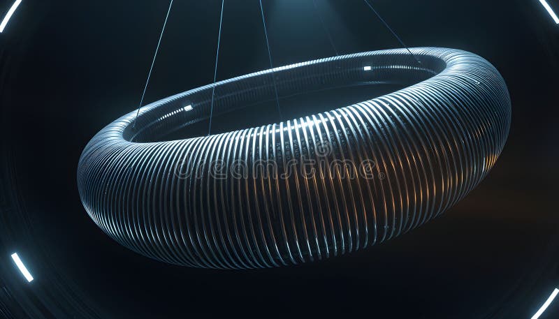 Futuristic Metal Ring Sculpture: a Suspended Symphony of Light and ...