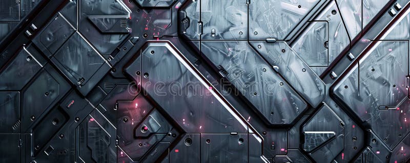 A Futuristic Metal Texture with Overlapping Layers of Angular Panels ...
