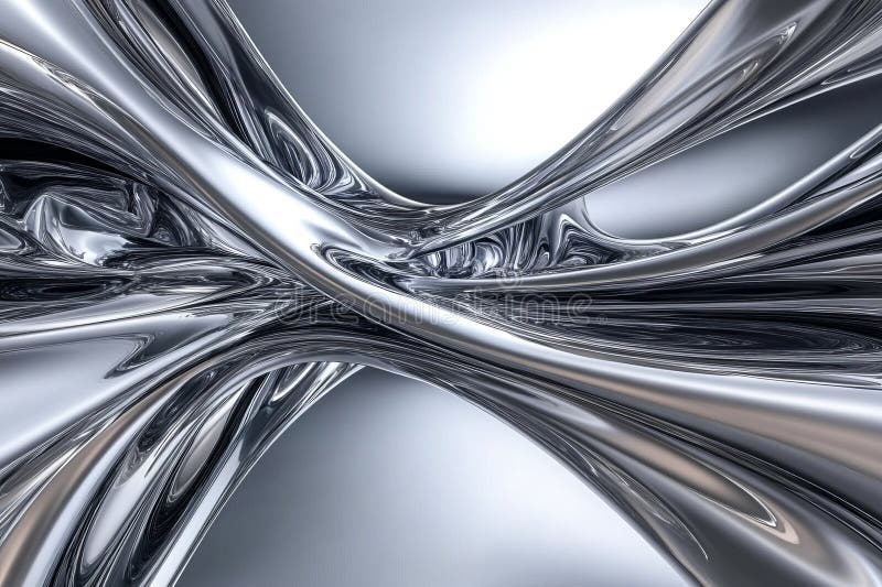 Futuristic Metallic Abstract with Shiny Chrome Texture and Dynamic ...