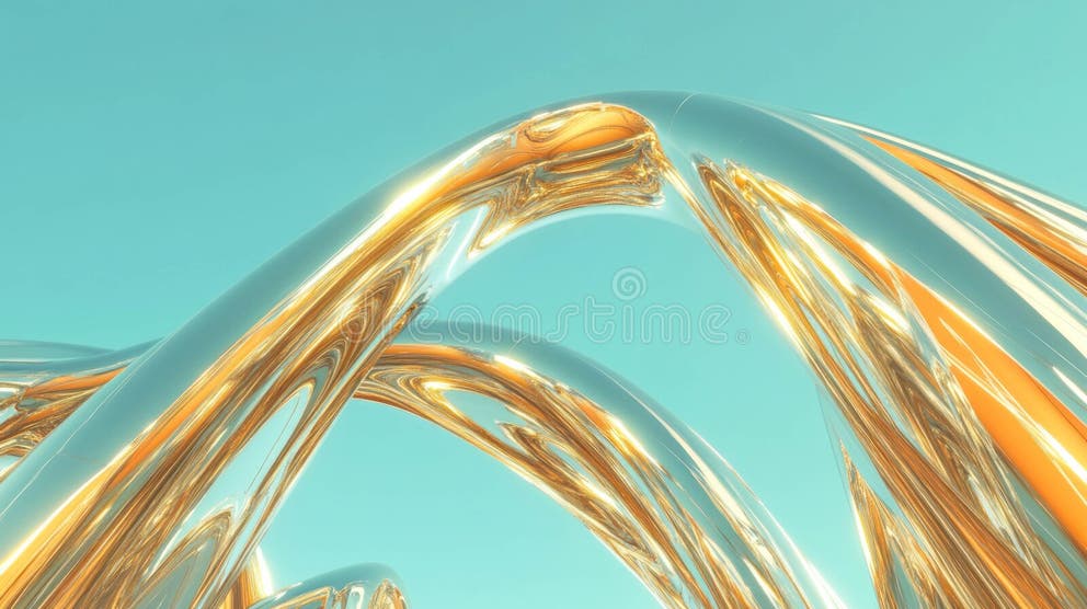 Futuristic Metallic Arch Structures Against Clear Sky Background for ...