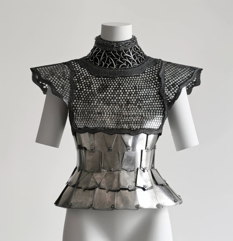 Futuristic Metallic Armor on Mannequin Stock Illustration ...
