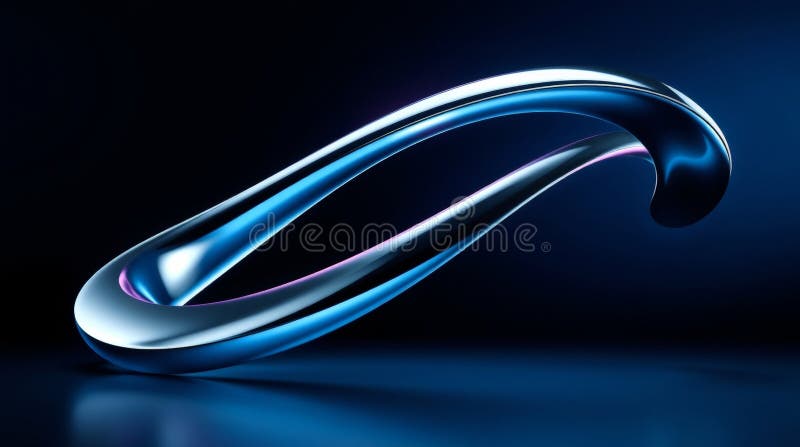 Futuristic Metallic Curve with Mesmerizing Reflections in Dark Space ...