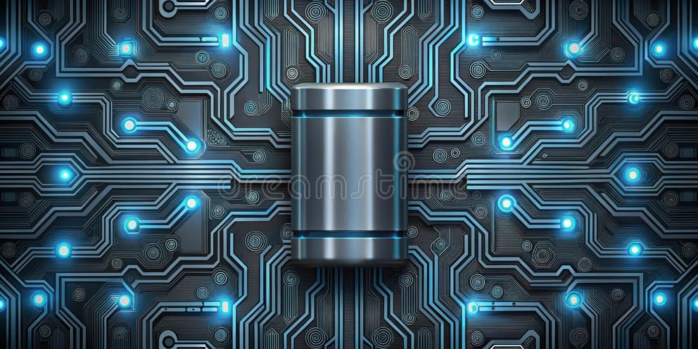 Futuristic Metallic Cylinder Component Seamlessly Integrated into a ...