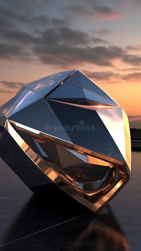Futuristic Metallic Design with Sleek and Angular Forms AI Generated ...
