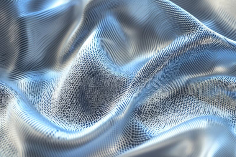 Futuristic Metallic Fabric Texture Background Reflective Silver Threads ...