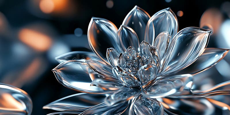 A Futuristic Metallic Flower Background with Chrome Petals Stock ...