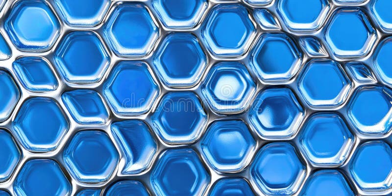 Futuristic Metallic Honeycomb Pattern with Blue Reflections, High-Tech ...