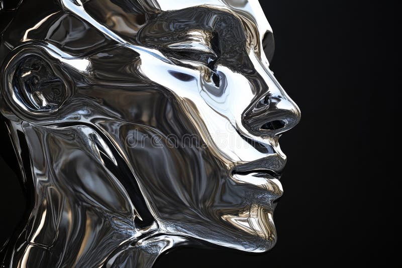 A Futuristic Metallic Humanoid Face an Innovative Concept of Advanced ...