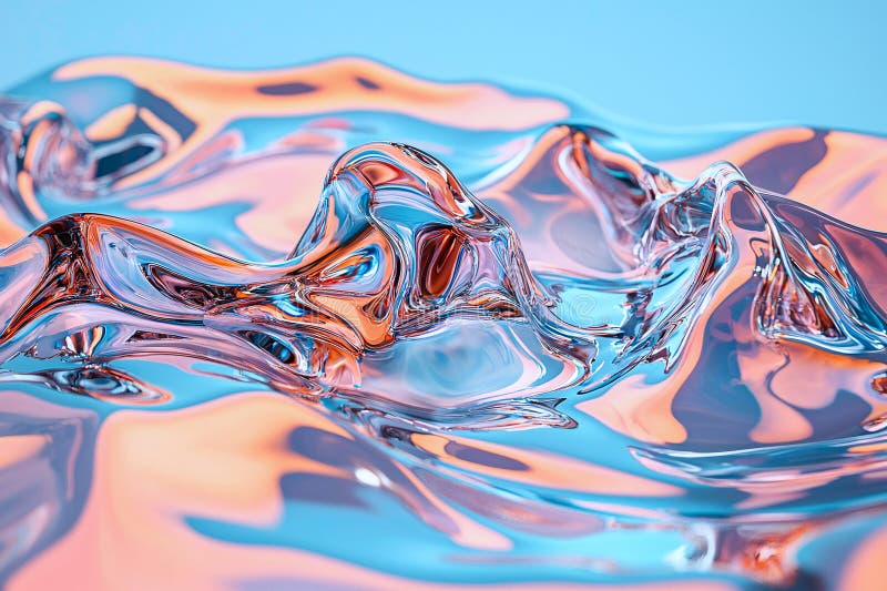 Futuristic Metallic Liquid Shapes, Iridescent Hues, Luxurious and ...