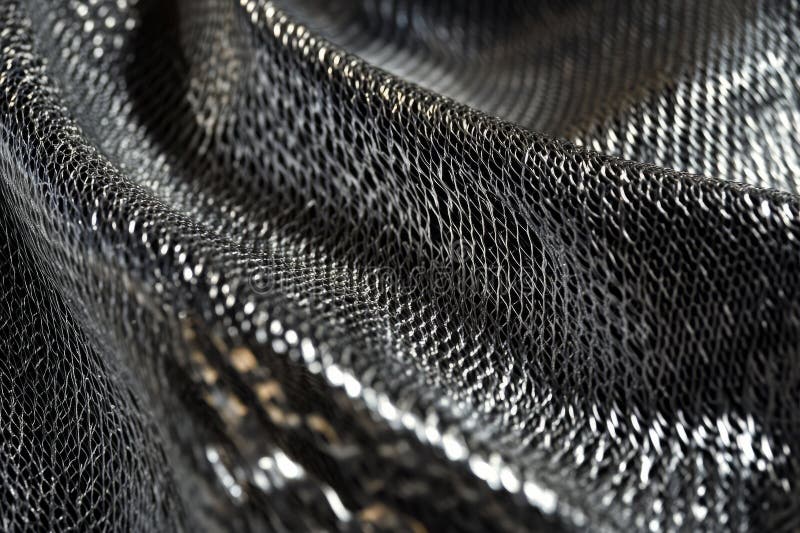 A Futuristic Metallic Mesh Fabric Texture Background in Gunmetal Silver ...