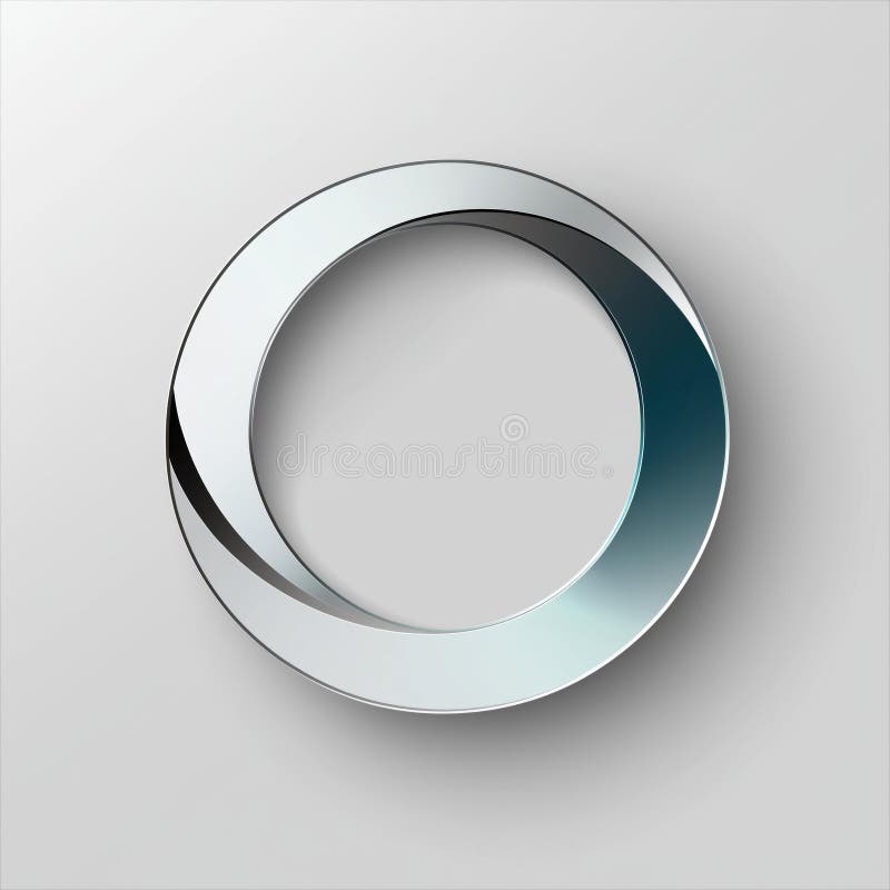 Futuristic Metallic Mobius Ring on Subtle Gradient Background Stock ...