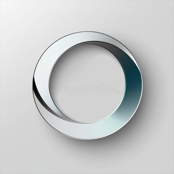 Futuristic Metallic Mobius Ring on Subtle Gradient Background Stock Illustration - Illustration ...