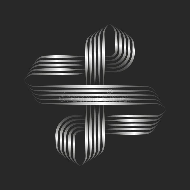 Futuristic Metallic Ribbon Design with Intricate Interwoven Lines and ...