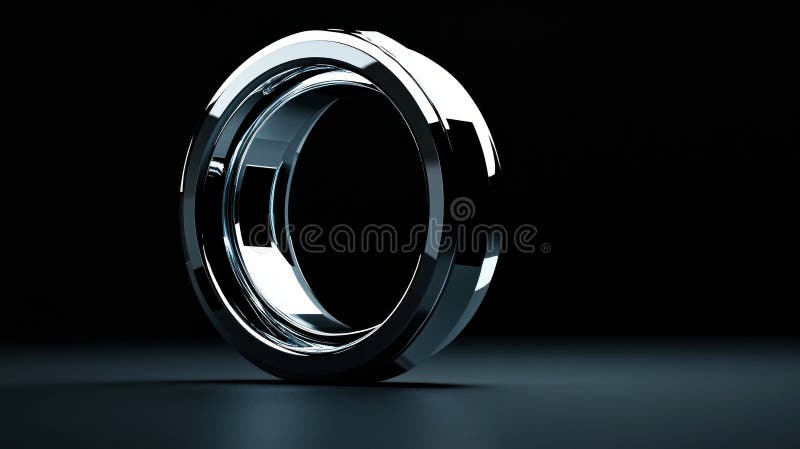 Futuristic Metallic Ring with Reflective Surface Stock Illustration ...