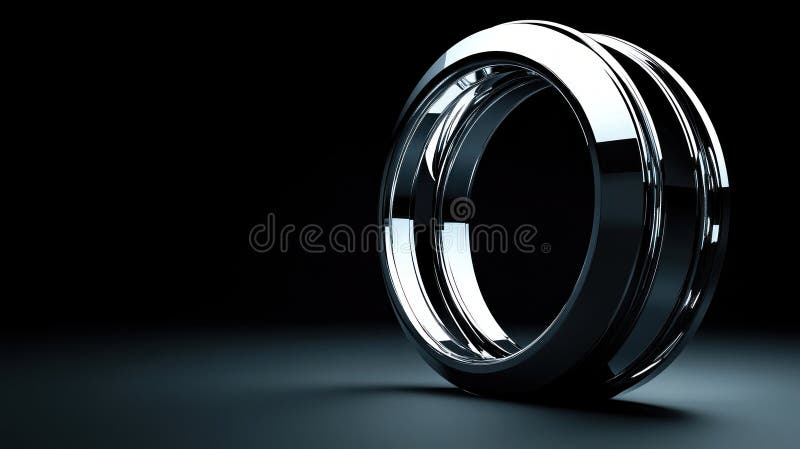 Futuristic Metallic Ring with Reflective Surface Stock Illustration ...