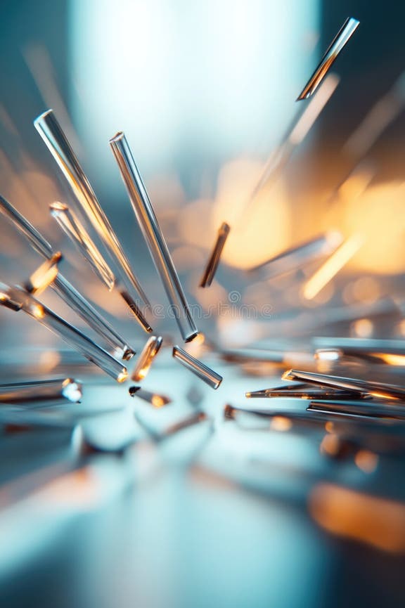 Futuristic Metallic Rods Exploding with Dynamic Energy Stock ...