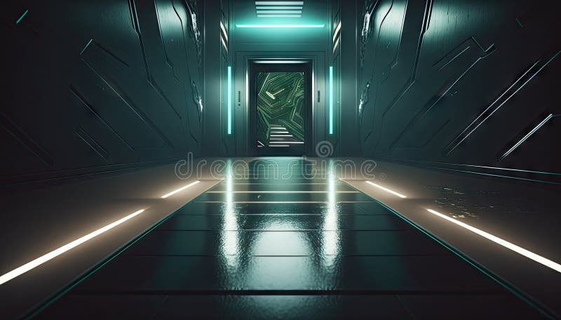 Futuristic Metallic Sci-fi Design Stock Illustration - Illustration of ...