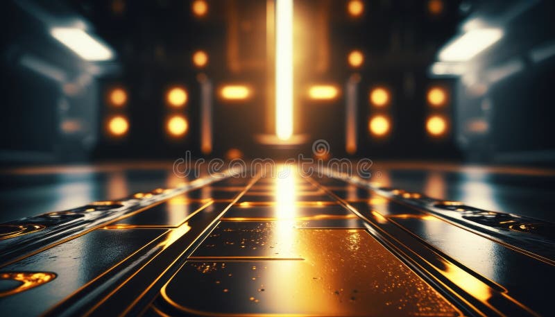 Futuristic Metallic Sci-fi Design Stock Illustration - Illustration of ...