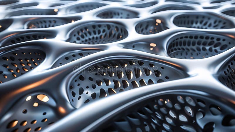 Futuristic Metallic Silver Network with Glowing Edges for Sleek Tech ...