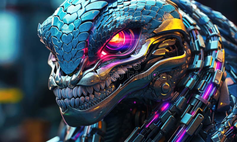 Futuristic Metallic Snake Creature Stock Video - Video of fantasy ...
