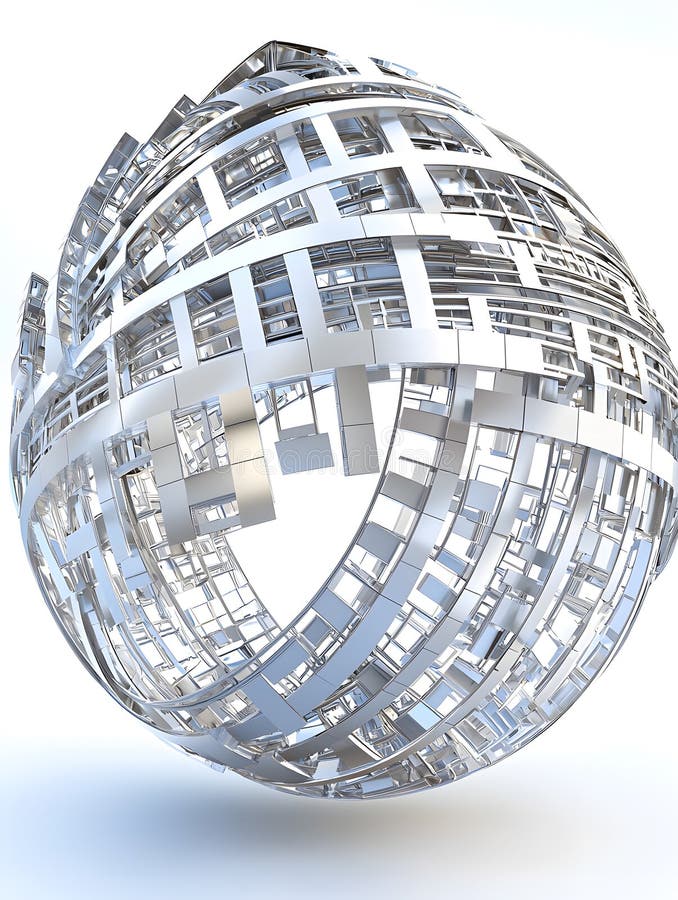 Futuristic Metallic Sphere Design Stock Image - Image of technology ...