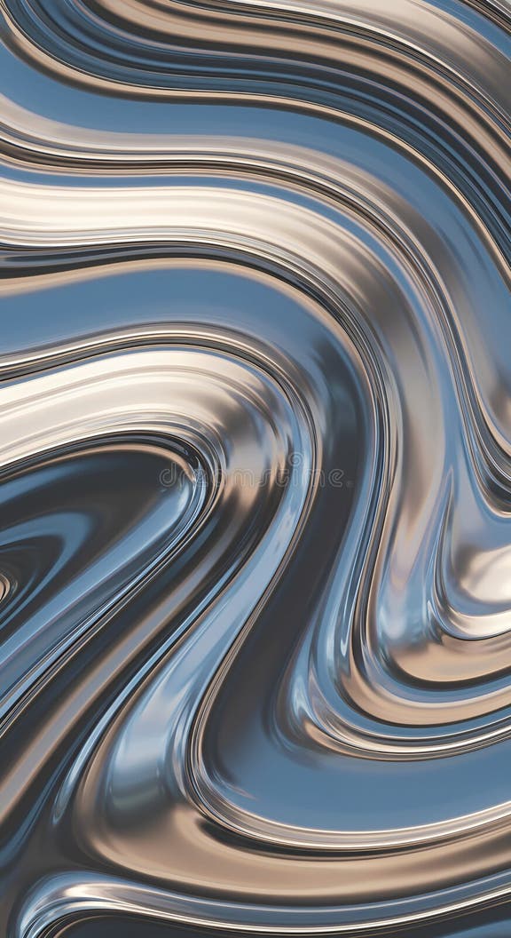A Futuristic Metallic Texture with Fluid, Wavy Reflections in Silver ...