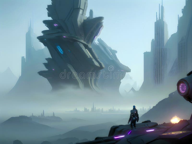 Futuristic Metaverse City, Generative AI Illustration Stock ...