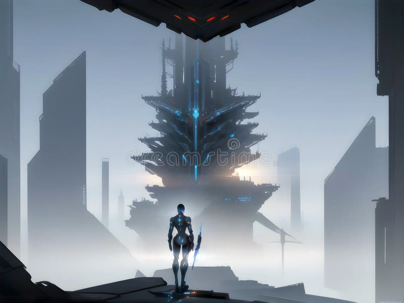 Futuristic Metaverse City, Generative AI Illustration Stock ...