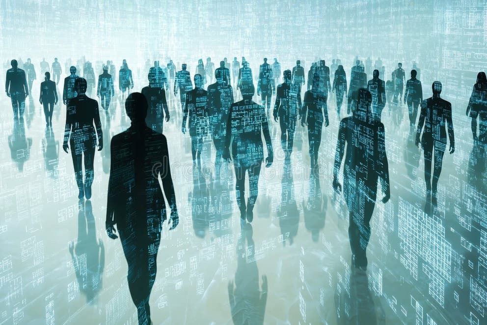 Futuristic Metaverse Lounge with Avatars in a Digital Environment and ...