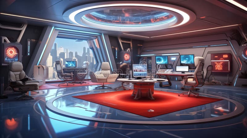 Futuristic Metaverse Programmer Room Stock Illustration - Illustration ...