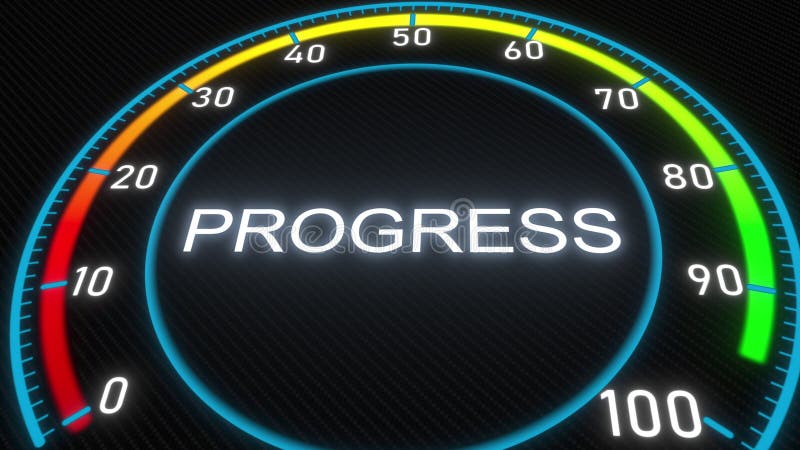 Red and Black Progress Meter or Indicator, 3D Rendering Stock ...