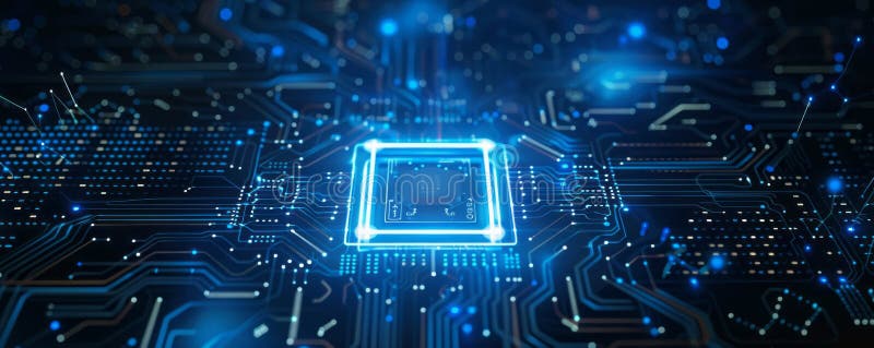 Futuristic Micro Chip Representing the Futuristic Big Data. Stock Photo ...