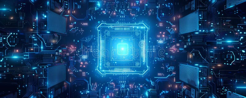 Futuristic Micro Chip Representing the Futuristic Big Data. Futuristic ...