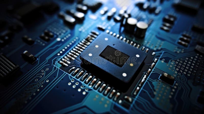 Futuristic Microchip Design. Generative AI. Stock Illustration ...