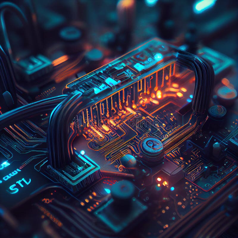 Futuristic Microchip Processor with Lights Created with Generative Ai ... Futuristic Microchip Processor with Lights Created with Generative Ai ...