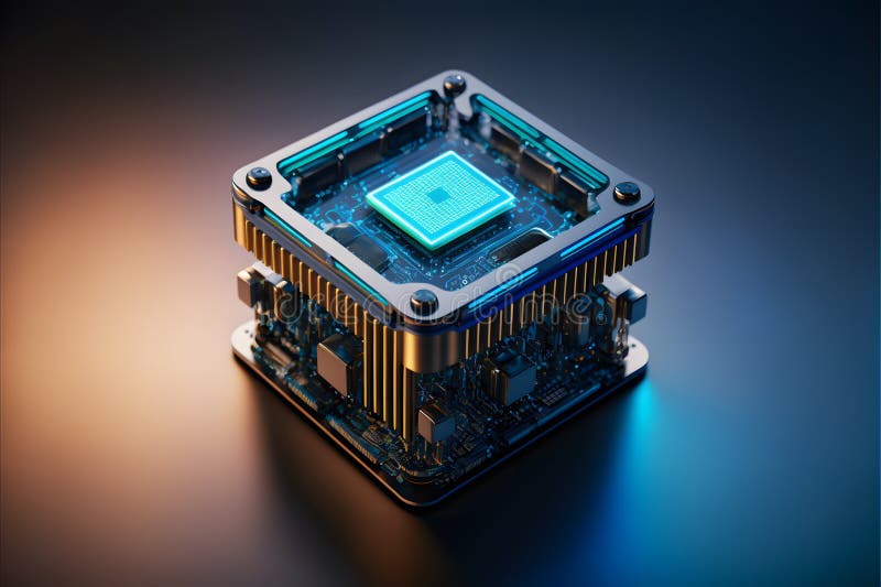 Futuristic Microchip Processor, Quantum Computer, Future Technologies CPU AI and Microprocessors ...