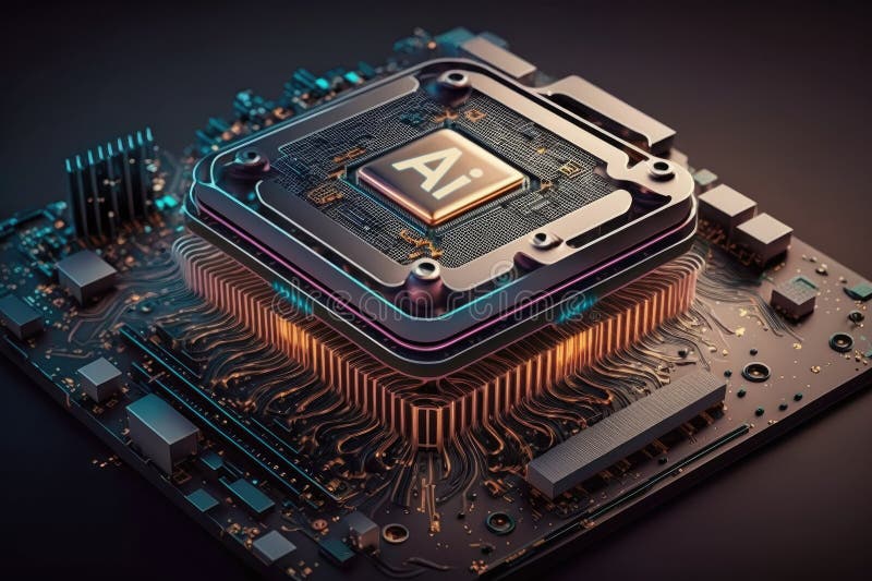 Futuristic Microchip Processor, Quantum Computer, Future Technologies CPU AI and Microprocessors ...