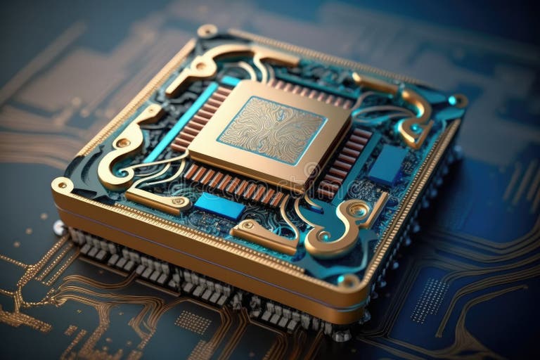 Futuristic Microchip Processor, Quantum Computer, Future Technologies ...